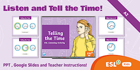 ESL Telling the Time in English PPT [Teens, A1]