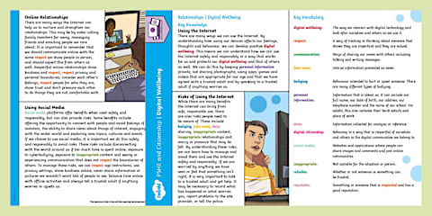 PSHE: UKS2 Safety First - Knowledge Organiser