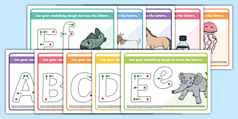 Alphabet Modelling Dough Mats (Uppercase)