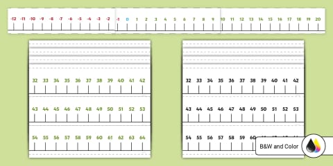 Printable Number Line -20 to 20