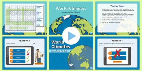 Climate Around the World Zones Map