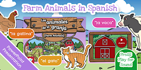 Farm Animals Worksheet Spanish
