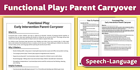Gestures: Early Intervention Parent Carryover for SLP