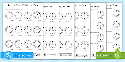 Telling Time Worksheets | Analogue Clock | Twinkl