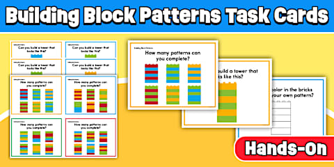 Building Block Pattern Challenge Cards