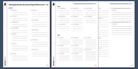 Factorising Matching Pairs Activity