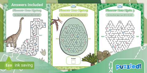 Fun Dinosaurs Picture Crossword Puzzle Pack - Twinkl Puzzled