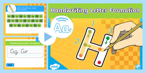 Cursive Lowercase Letter Formation Interactive PowerPoint