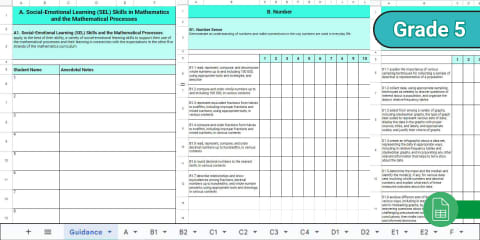 Ontario Junior Grade 4 Math Editable Recording Sheet