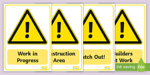 Construction Area Classroom Set-up Pack