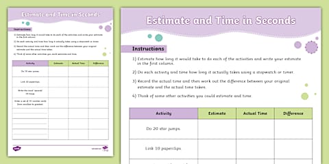 Compare and Sequence Intervals of Time Worksheet