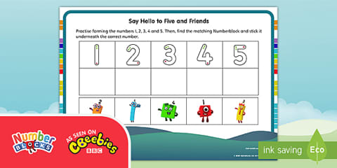 Five Little Ducks Cut and Stick Number Ordering 1 to 5 Activity Sheet