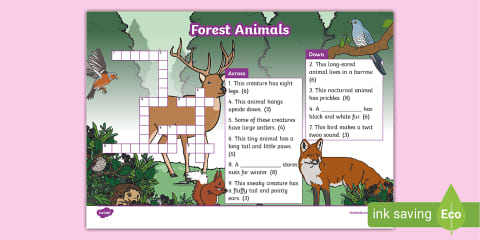 Animal Crossword Puzzle Pack