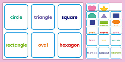 Let's Name the Shapes! Bilingual Indonesian/English Matching Cards