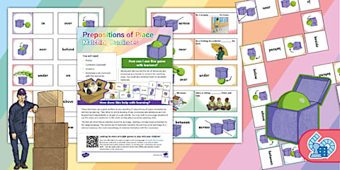ESL Prepositions of Place: Matching Cards [Teens, A1-A2]