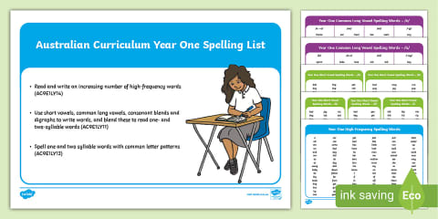 Australian Curriculum Year Three Spelling List
