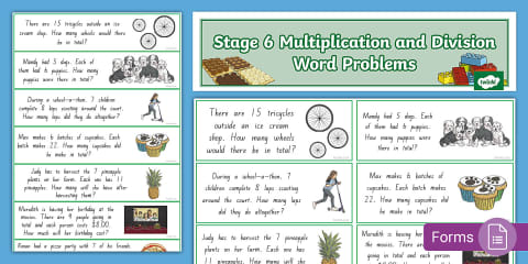 Stage 6 (Phase 2) Multiplication and Division Word Problems