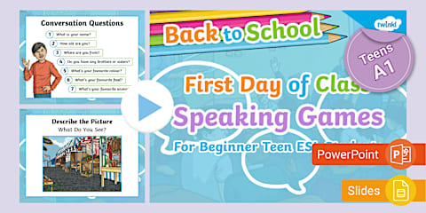 ESL First Day of Class Speaking Games [Teens, A2 - B1]