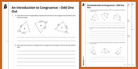 Similarity and Congruence Worksheet