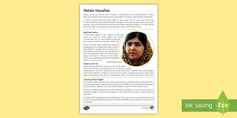 Malala Yousafzai PowerPoint Präsentation - Heldin, Helden, Aktivistin ...