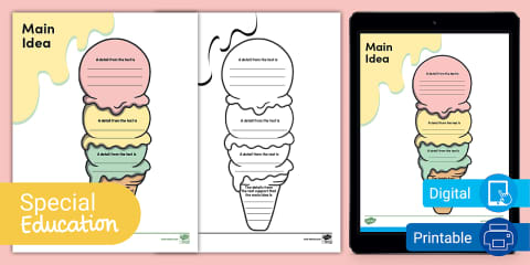 Main Idea Stool Graphic Organizer Template