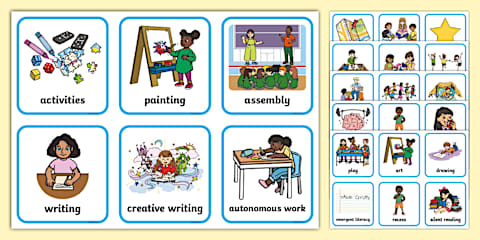 Kindergarten Pre Primary Visual Timetable - kindergarten, display