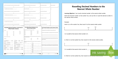 Rounding Decimals Worksheet