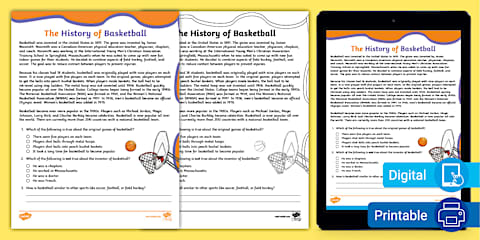 ESL A2 Key Reading and Writing Part 3 Worksheet (Basketball)