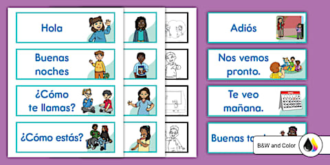 Spanish Greetings Matching Game - Juego de Emparejar Saludos en Español