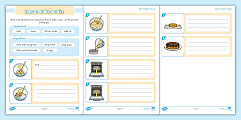 10 Step Sequencing Cards Making a Cake