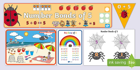 Number Bonds Within 5 Dominoes