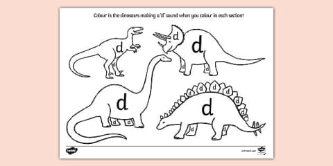 Phonics Colouring: Letter D Colouring Page