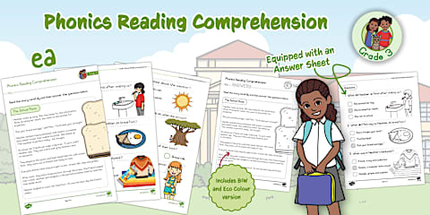 Grade 3 Phonics ee ea ey: Differentiated Worksheet