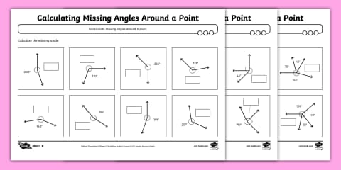 Fourth Grade Find the Missing Angles Worksheet
