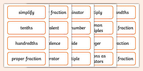 Year 5 Maths 2014 National Curriculum Vocabulary Cards - key word cards ...