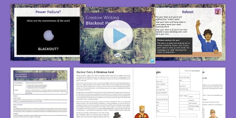 Blackout Poetry Template Activity Pack