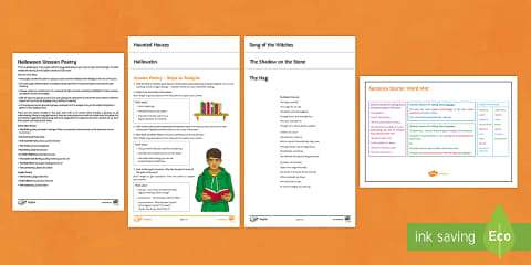 Halloween Poem Writing Template