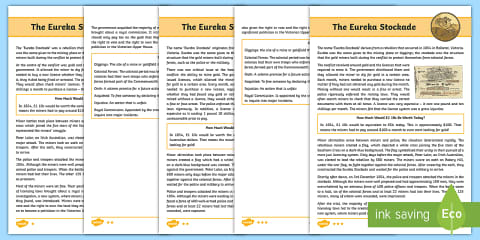 School Life on the Victorian Goldfields Comprehension