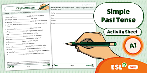 ESL Past Simple Activity Sheet [Kids, A2]