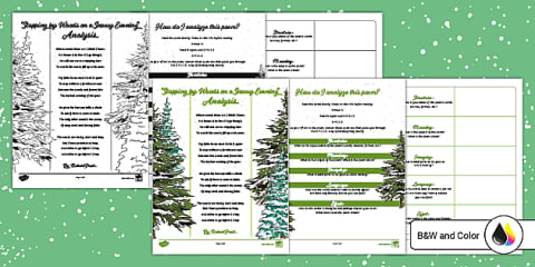 Seventh Grade Snow Day Poem Analysis Worksheet
