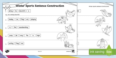Winter Weather Sentence Construction Worksheet