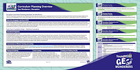 Reception Curriculum Planning Overview: Geo Wonderers