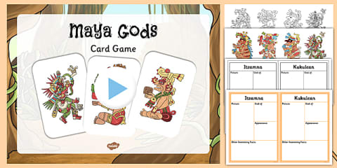 Maya Gods Flashcards - Twinkl History Mayan