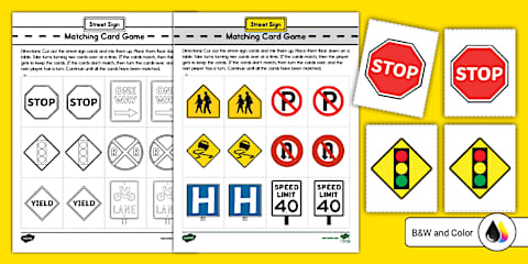 Preschool: Road Safety - Matching Cards