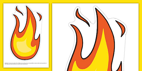 Flame & Fire Template - Primary Resources - Twinkl