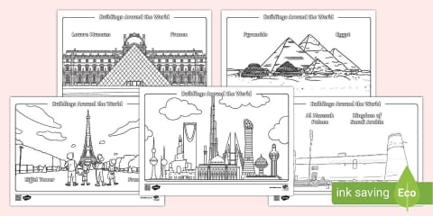 Around The World Colouring Pages