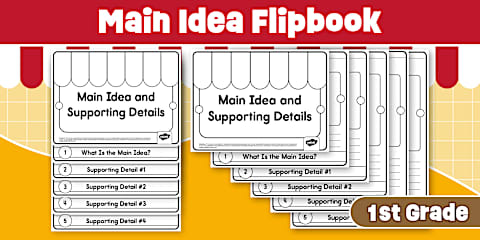 First Grade Bones Main Idea and Supporting Details Worksheet