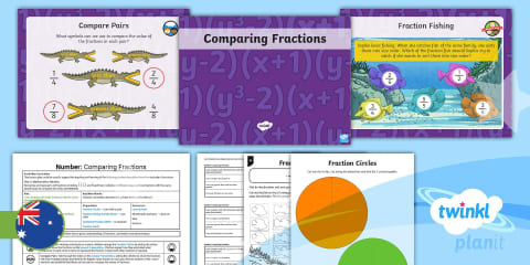 Comparing Fractions with the Same Denominator PowerPoint and Worksheets ...