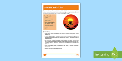 KS2 Sunset Watercolour Art Activity