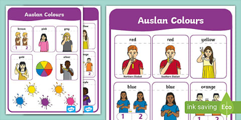 Auslan Colour Signs Matching Cards | Twinkl Resources